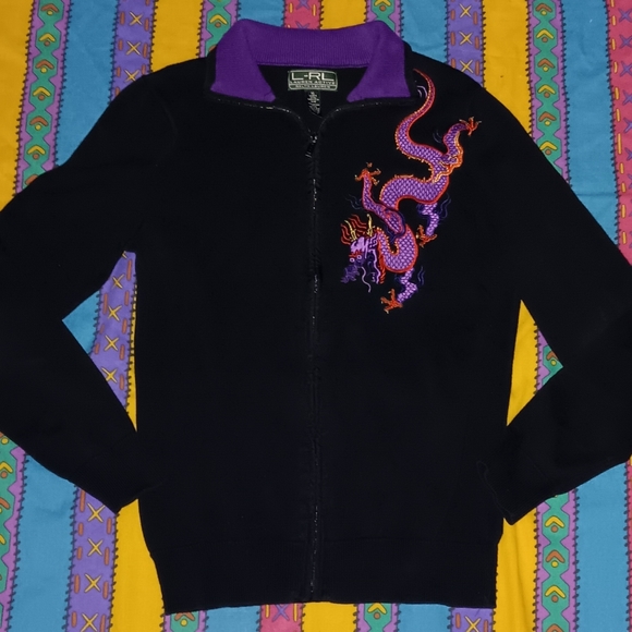 Lauren Ralph Lauren | Tops | 9s Ralph Lauren Polo Dragon Zip Up Cotton ...